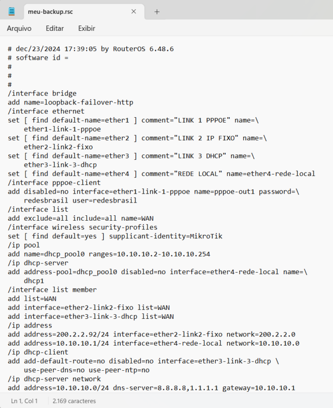 Export e Supout MikroTik - Tutorial Fácil